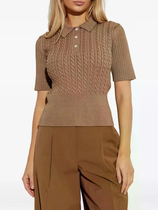 Lacoste Cable-knit Polo Shirt