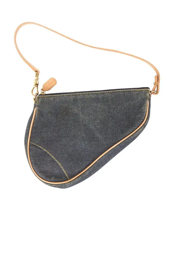 Dior Denim Saddle Pochette - Blue