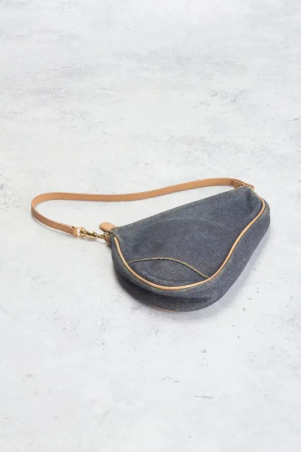 Dior Denim Saddle Pochette - Blue