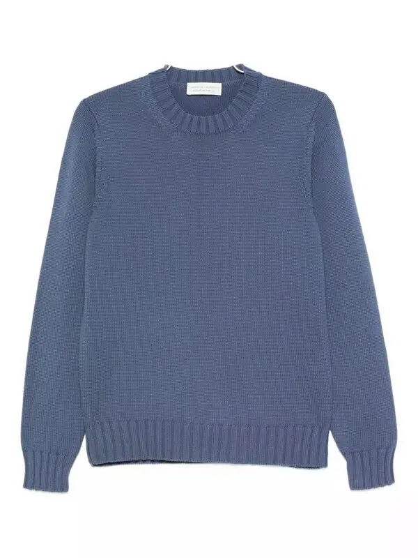 FILIPPO DE LAURENTIIS Crew-neck Merino Wool Sweater - Blue