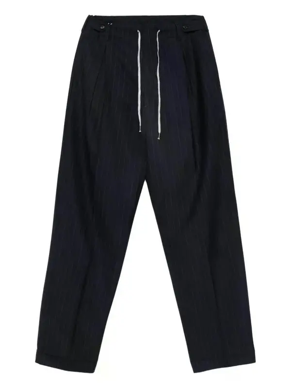 MAISON MARGIELA Pinstriped Wool Trousers - Blue