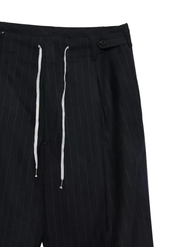 MAISON MARGIELA Pinstriped Wool Trousers - Blue