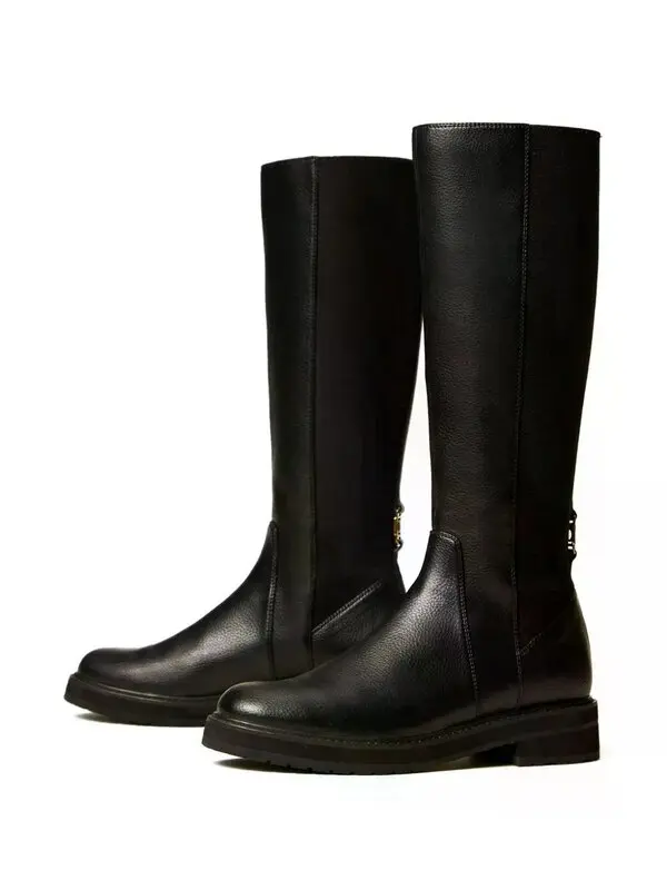 TWINSET Knee-high Boots With Elastic Back And Gold-tone Clasp