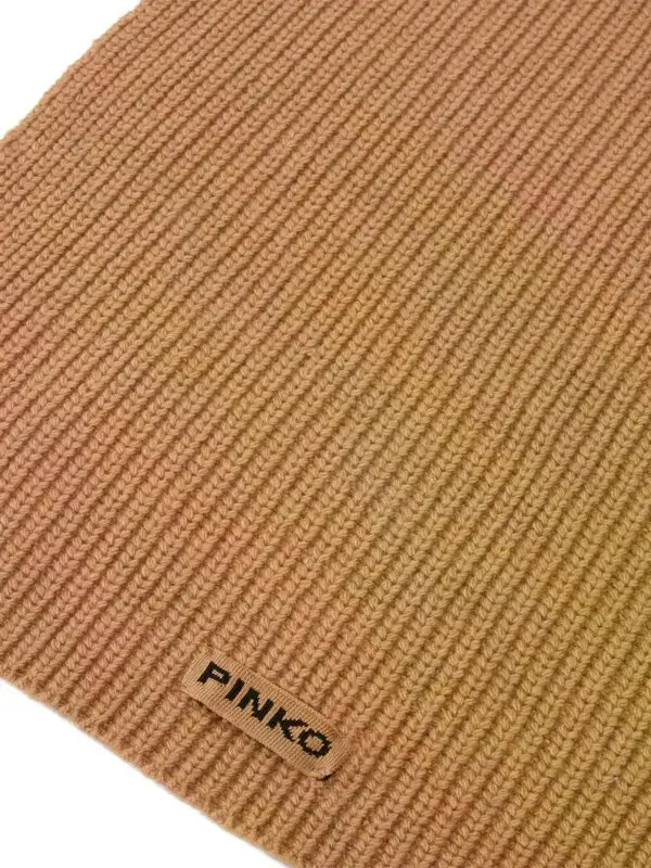 Pinko Slovenia Ribbed Label Scarf - Brown
