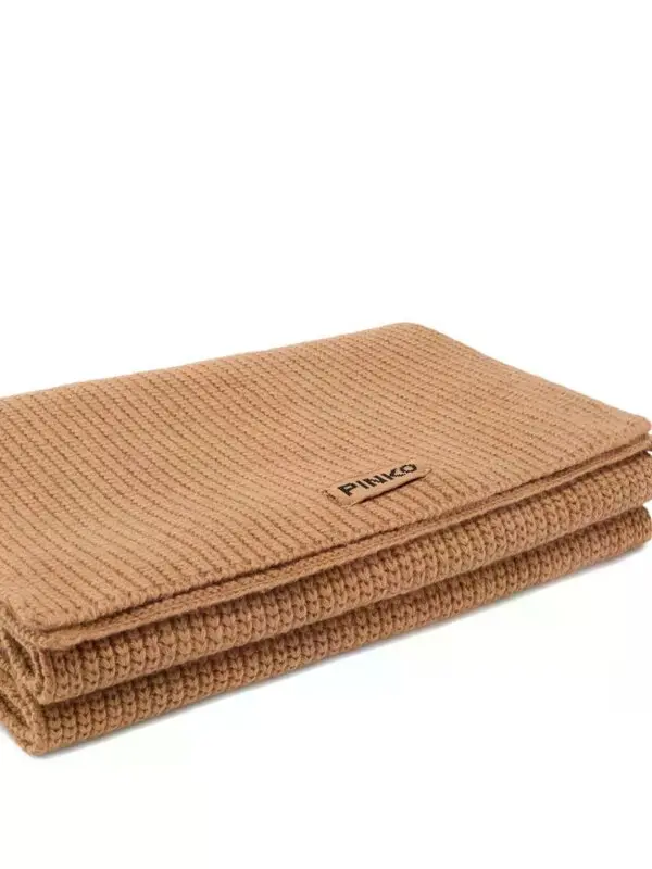 Pinko Slovenia Ribbed Label Scarf - Brown