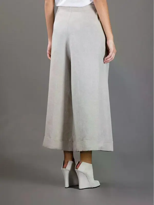 DANIELA GREGIS Cropped Palazzo Pants - Neutrals