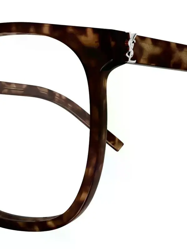 Saint Laurent Tortoiseshell Round Frame Glasses
