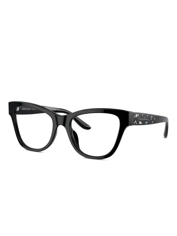 Giorgio Armani Embellished Cat-eye Glasses - Black