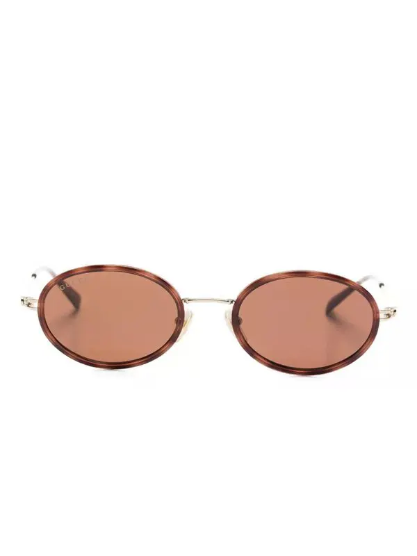 Gucci Oval-frame Sunglasses - Brown