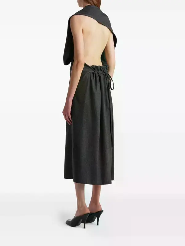 Khaite Draped Open-back Midi Dress