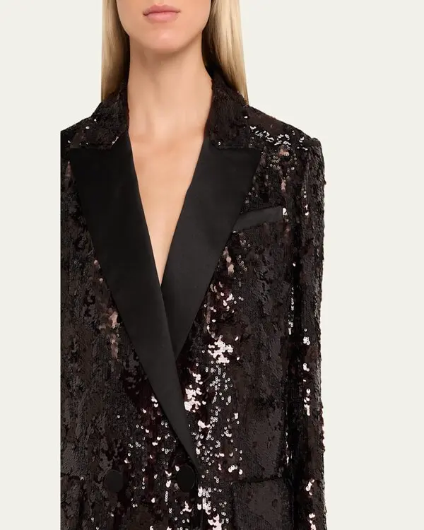 Veronica Beard Sevyn Sequined Jacket - Dark Currant