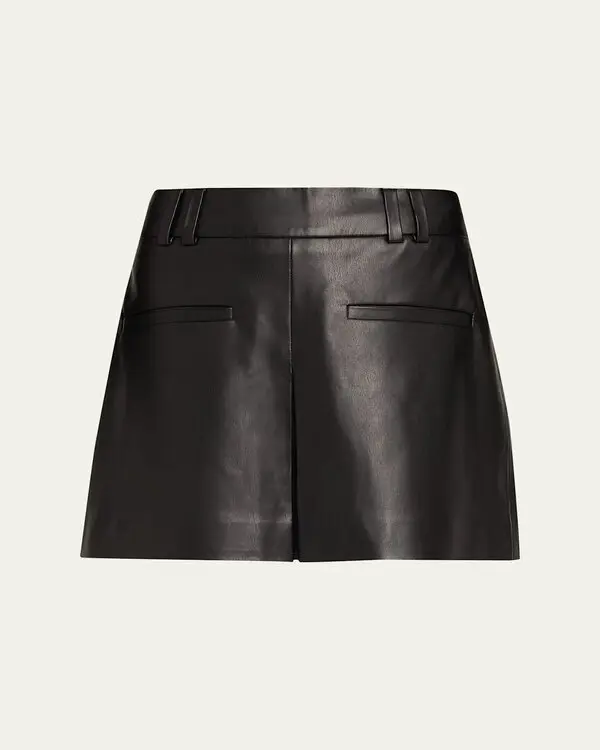 Veronica Beard Pavaline Vegan Leather Mini Skirt - Black