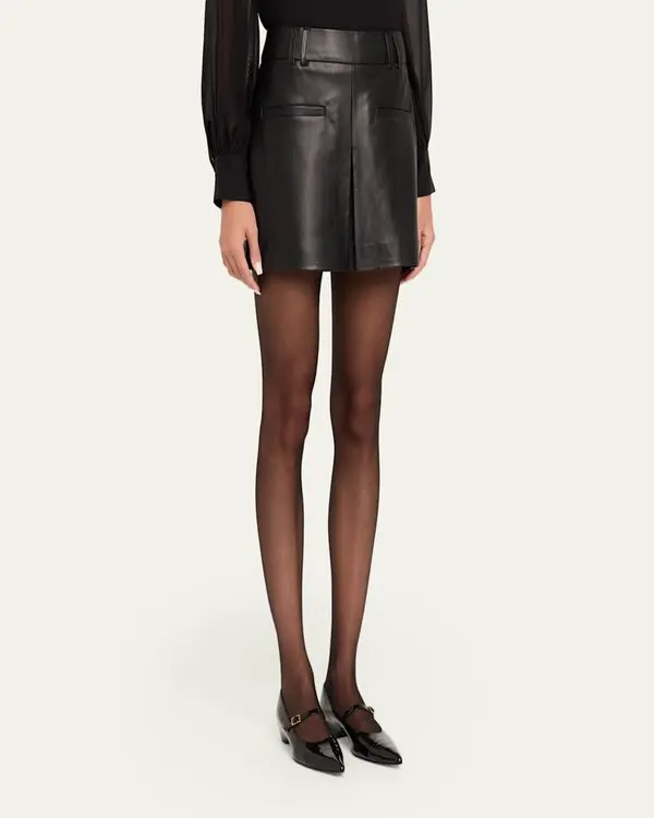 Veronica Beard Pavaline Vegan Leather Mini Skirt - Black