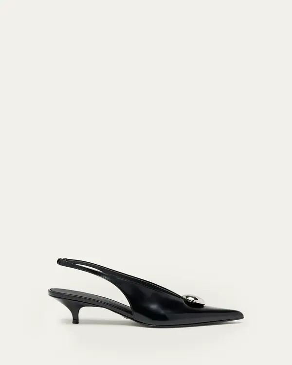 Proenza Schouler Dome Slash Leather Slingback Pumps