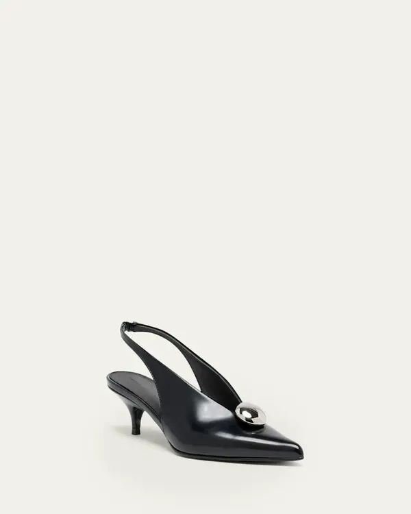 Proenza Schouler Dome Slash Leather Slingback Pumps