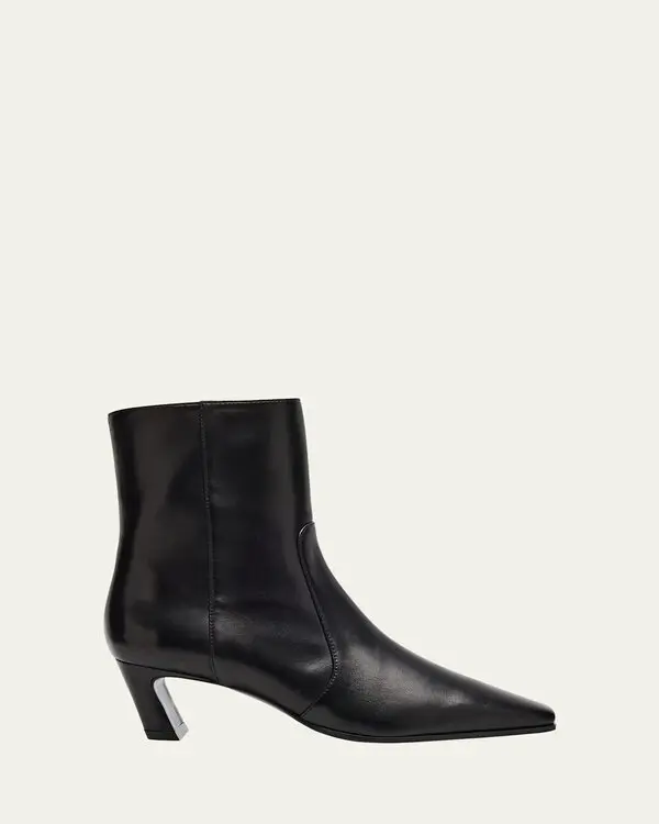 STUART WEITZMAN 50mm Stassi Leather Zip Booties - Black