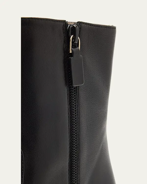 STUART WEITZMAN 50mm Stassi Leather Zip Booties - Black