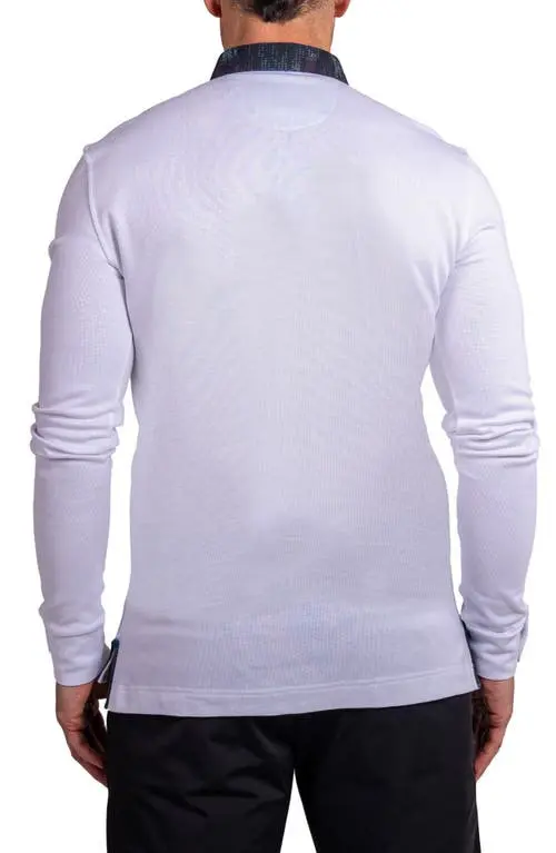 MACEOO Newton Ascension0010 Long Sleeve Button-down Polo - White