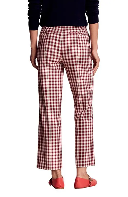Boden Gingham Cotton-blend Straight-leg Pants