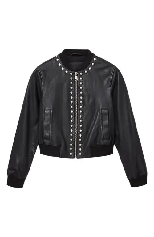 ALLSAINTS Studded Leather Bomber Jacket