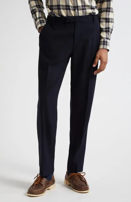 Sunspel Textured Stretch Wool Trousers - Navy