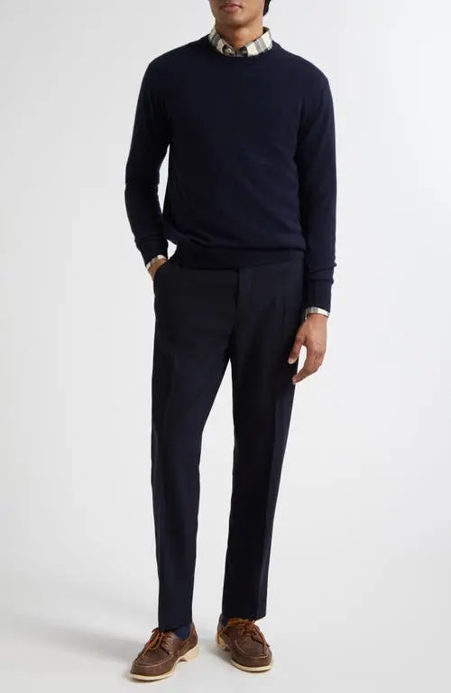Sunspel Textured Stretch Wool Trousers - Navy