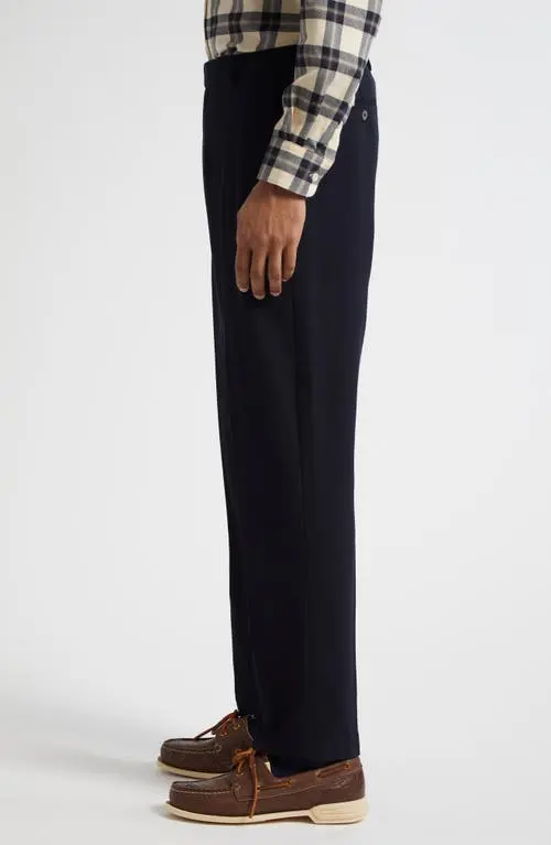 Sunspel Textured Stretch Wool Trousers - Navy