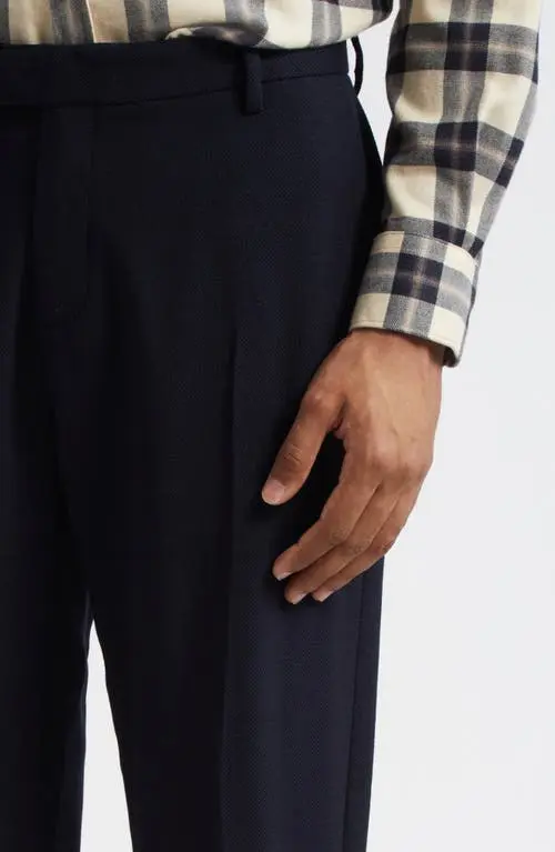 Sunspel Textured Stretch Wool Trousers - Navy