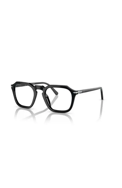 Persol 48mm Square Optical Glasses - Black