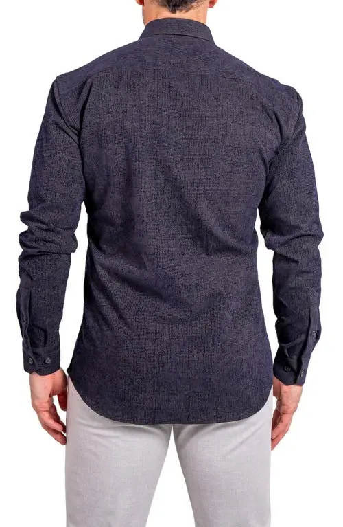 MACEOO Fibonacci Ascension Contemporary Fit Button-up Shirt - Black