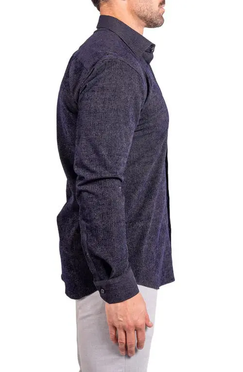 MACEOO Fibonacci Ascension Contemporary Fit Button-up Shirt - Black