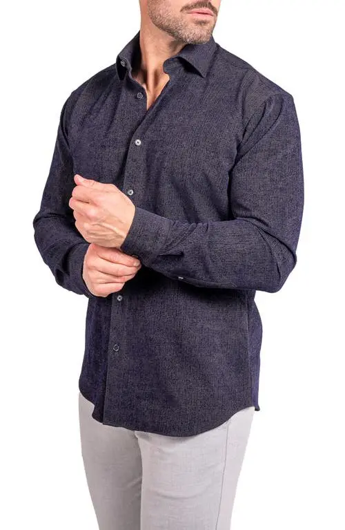 MACEOO Fibonacci Ascension Contemporary Fit Button-up Shirt - Black
