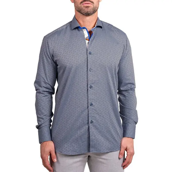 MACEOO Einstein Ascension Contemporary Fit Button-up Shirt - Grey