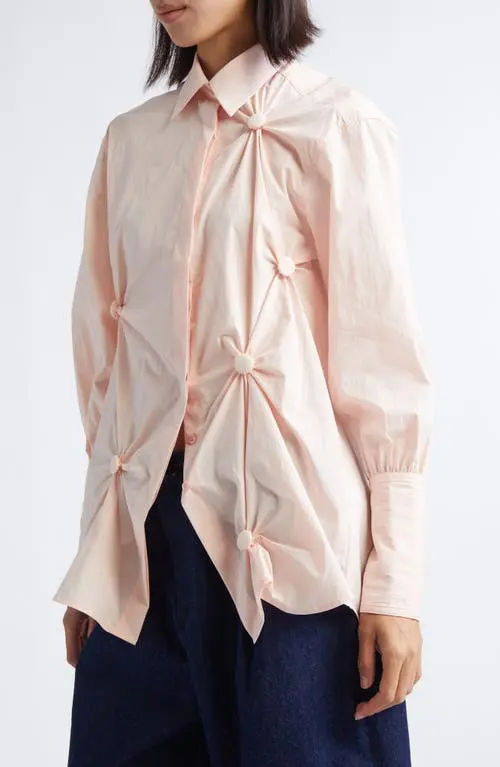 RENAISSANCE RENAISSANCE Karma Scrunched Cotton Poplin Button-up Shirt