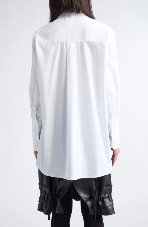 RENAISSANCE RENAISSANCE Karma Scrunched Cotton Poplin Button-up Shirt - White