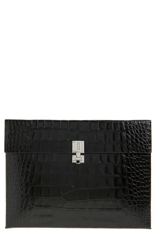 TOM FORD Croc Embossed Patent Leather Clutch