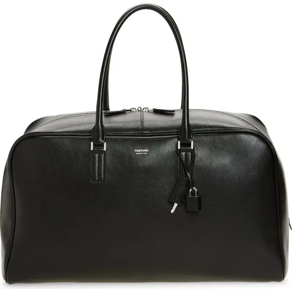 TOM FORD Grain Leather Duffle Bag - 1n001 Black