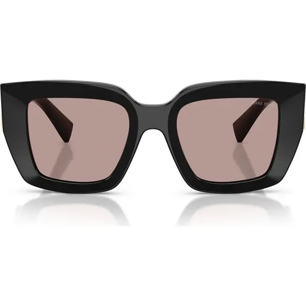 Miu Miu 51mm Gradient Square Sunglasses - Black/light Purple Brown