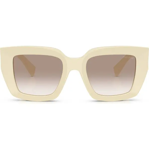 Miu Miu 51mm Gradient Square Sunglasses - Milk/clear Gradient Brown