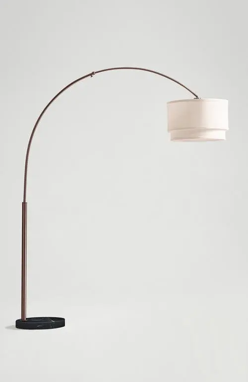 BRIGHTECH Mason 81" Led Arc Floor Lamp With Heavy-weighted Marble Base - Metallic Bronze
