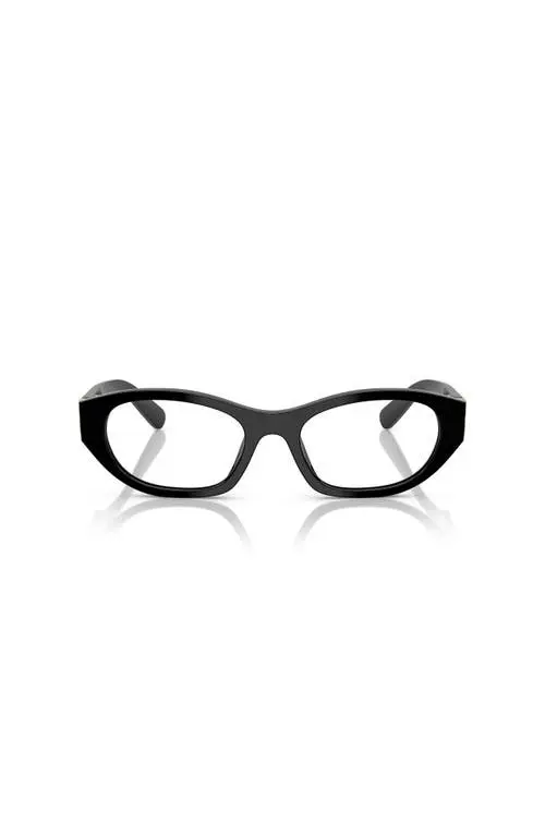 Miu Miu Irregular Acetate Eyeglasses With Gold Tone Logo Detail