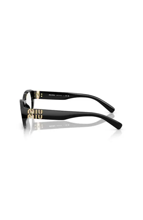 Miu Miu Irregular Acetate Eyeglasses With Gold Tone Logo Detail