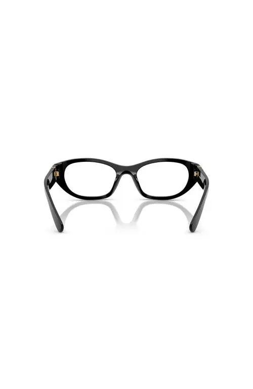 Miu Miu Irregular Acetate Eyeglasses With Gold Tone Logo Detail