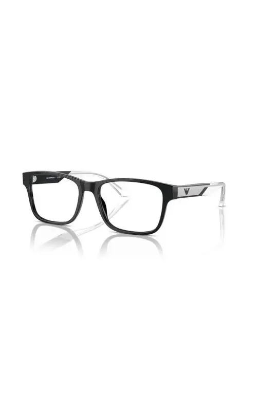 Emporio Armani 53mm Rectangle Optical Glasses - Black