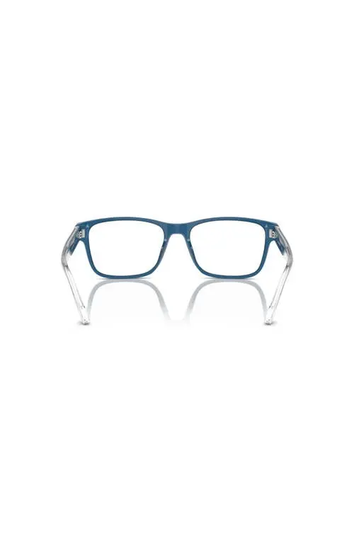 Emporio Armani Rectangle Full Rim Acetate Eyeglasses - Blue