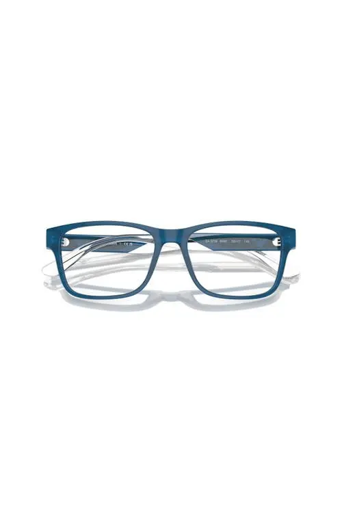 Emporio Armani Rectangle Full Rim Acetate Eyeglasses - Blue