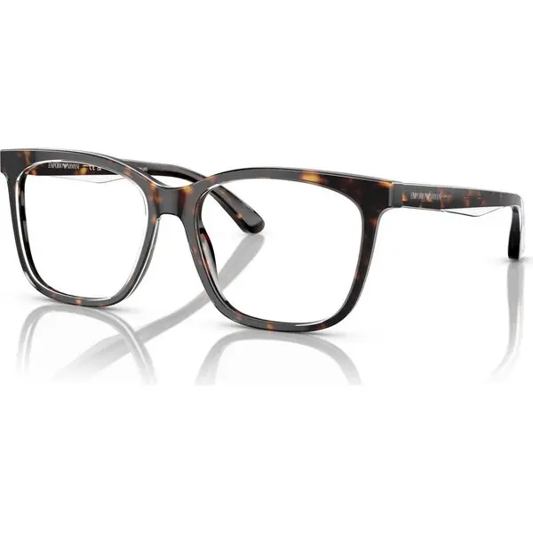 Emporio Armani 53mm Rectangle Optical Glasses - Tortoise