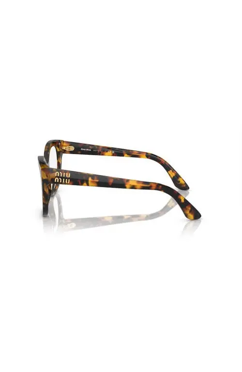 Miu Miu Square Acetate Eyeglasses With Logo Detail - Tortoise