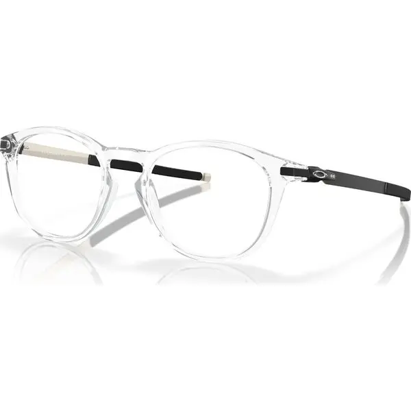 Oakley 52mm Round Full Rim Eyeglasses - Transparent