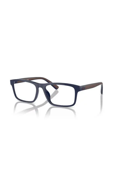 Polo Ralph Lauren 56mm Rectangle Full Rim Eyeglasses - Blue